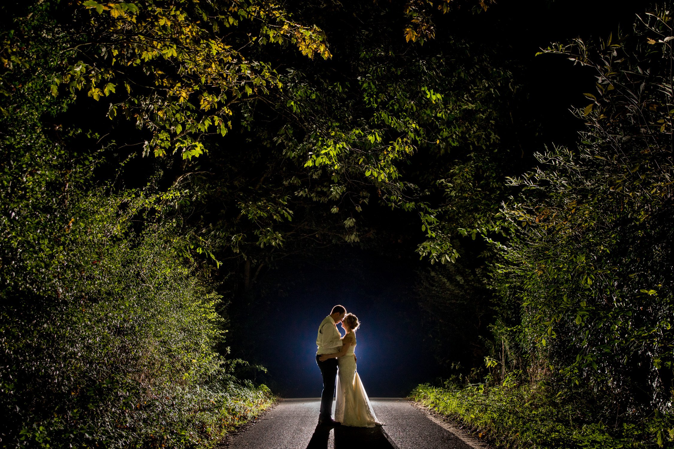 Award winning Hampshire wedding photographer - nighttime portraits by ...